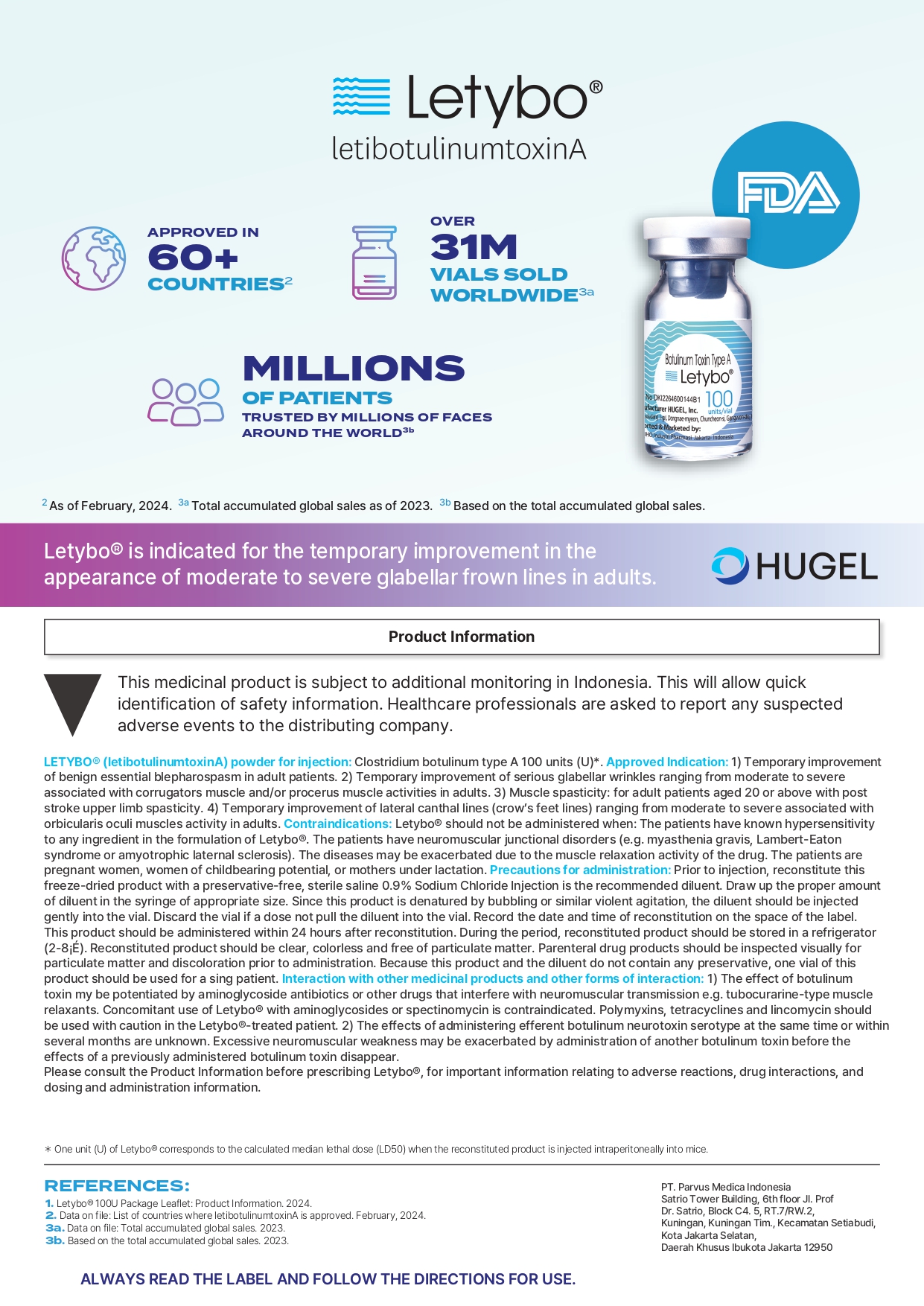 Reconstitution and Dilution for 100 Unit Vial of LETYBO® - PARVUS®